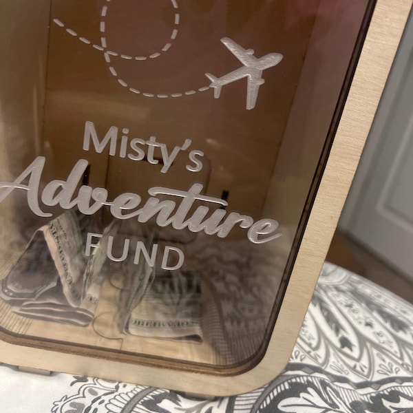 Personalized Honeymoon Fund Box – Wooden Suitcase Money Bank for ...