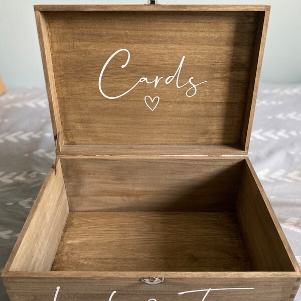 Personalised RUSTIC Wedding Card Box, Wedding Memory Box, Wedding ...
