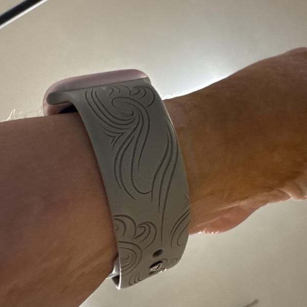 Waves, Ocean Waves, Boho Waves Silicone Watch Band Laser Engraved ...