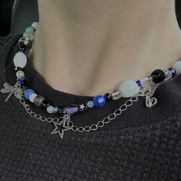 Emo Rockstar Skull Charm Necklaces 2000s Y2k Rocker Punk Scene ...