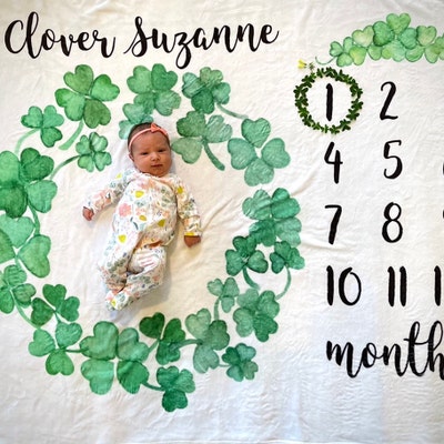 Shamrock Milestone Blanket Irish Baby Gift Irish Milestone Blanket ...