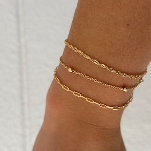 Dainty Anklet for Woman Gold Turtle Anklet Chain Beaded Anklet Gold ...