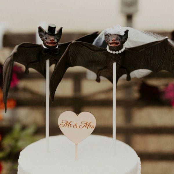 Bat-wedding-cake Topper-unique-funny - Etsy
