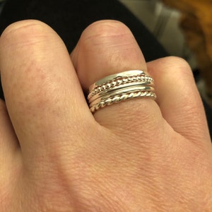 Sterling Silver Fidget Ring, Anxiety Ring, Spinner Ring, Fiddle Ring ...