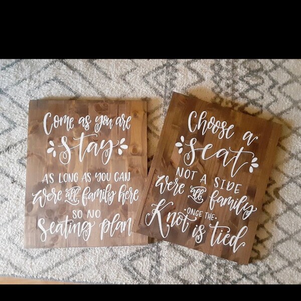 Open Seating Sign // Wood Wedding Decor // No Seating Plan - Etsy