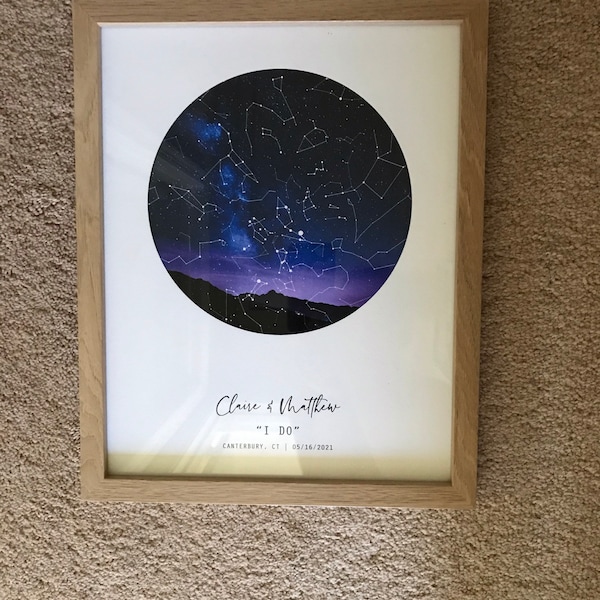 Night Sky Star Map Unique Birthday Gift Ideas for Wife | Unique Wedding ...