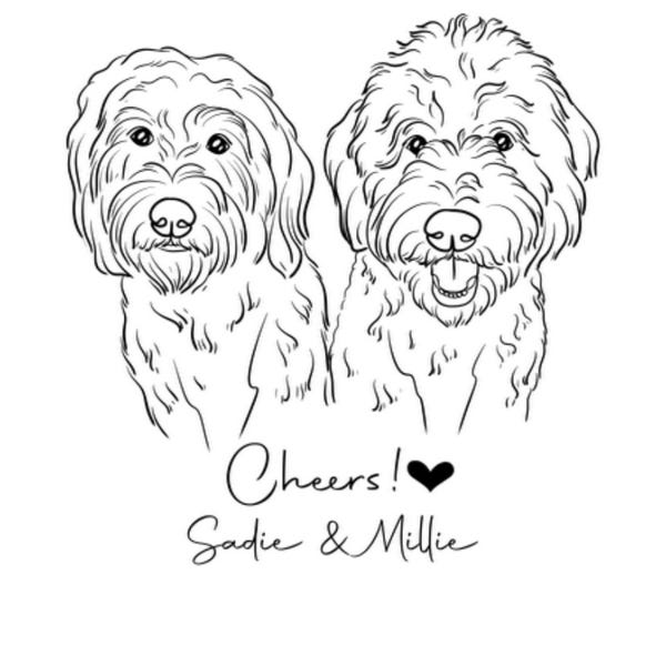 Custom Dog Portrait, Dog Line Drawing From Photo, Simple Dog Outline ...