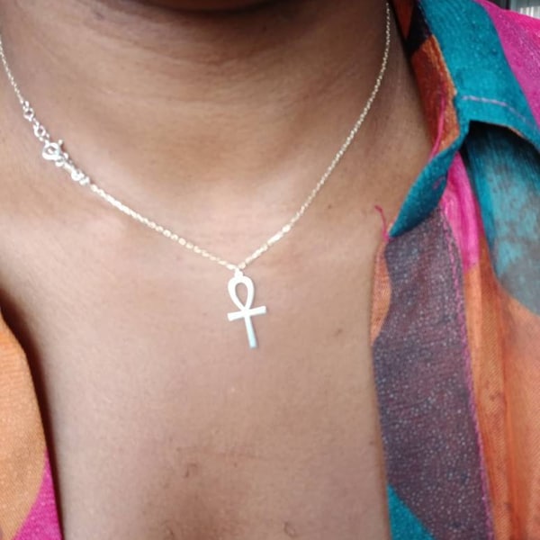 18K Gold Ankh Necklace, Gold Ankh Necklace, Dainty Ankh Necklace ...