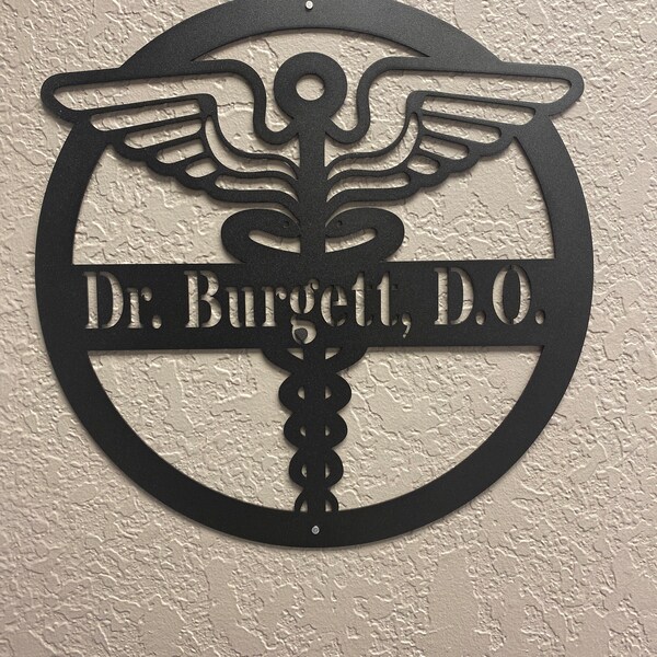 Doctor Monogram Metal Sign, Metal Health Care Sign, Metal Nurse Sign ...