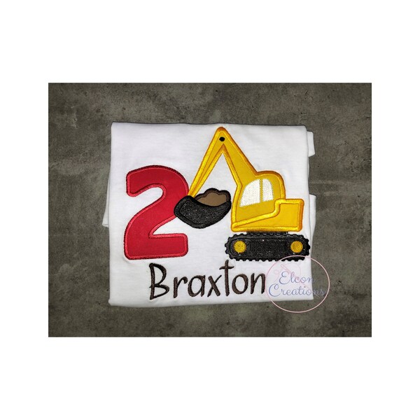 Digger Dirt Applique Design - Digger Applique Design - Construction ...