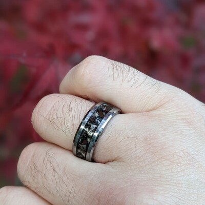 The Hunter Ring, Unique Mens Engagement Ring, Hunting Gift, Deer Antler ...