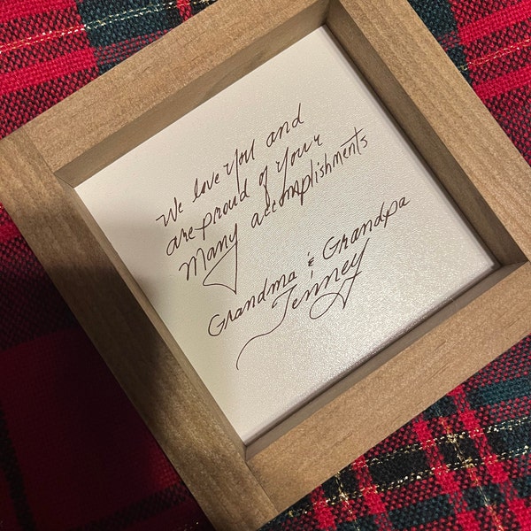 Laser Engraved Handwritten Handwriting Gift | Custom Family Note ...