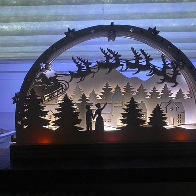 SVG, DXF, Small Christmas Santa Arch Digital Design, Laser Ready File ...