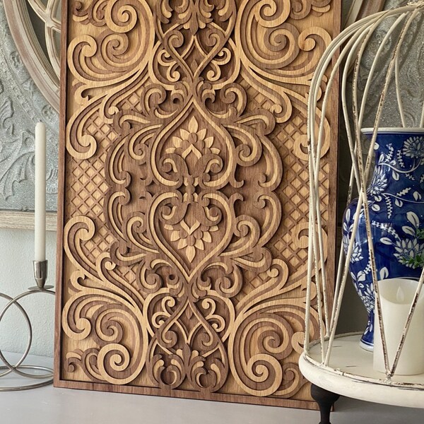 Laser Cut Multilayer Panel Template - 3D Layered Vector Cutting File ...