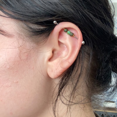 16g 8mm Full Moon Star Rook Eyebrow Piercing Curved Externally Threaded ...