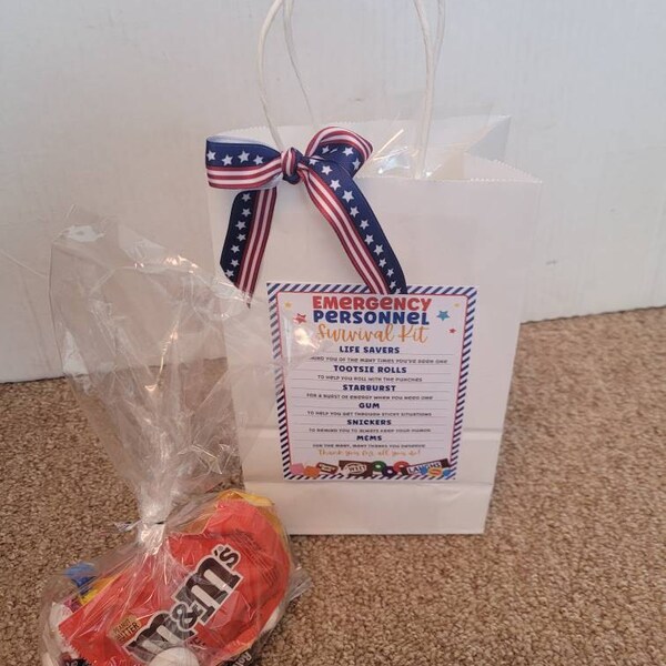 First Responder Appreciation Emergency Kit Tag | Printable EMT EMS ...