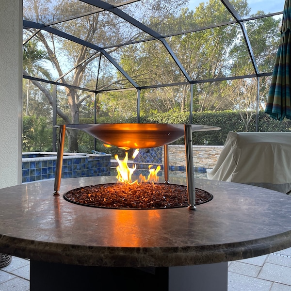 28" Fire Pit Heat Deflector / Reflector and Cover for Better Warmth ...