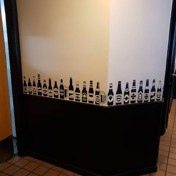 Beer Bottles Wall Decal: Bar Pub Man Cave Wall Art - Etsy