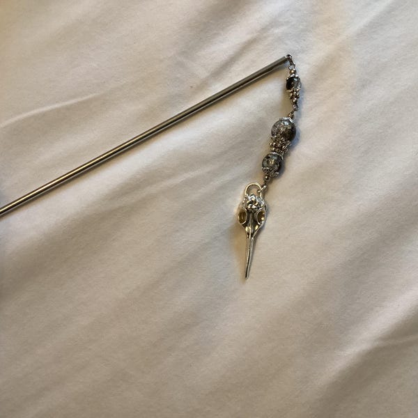 Japanese Hair Stick With Sakura Blossom Charm and Pink Suede Tassel ...