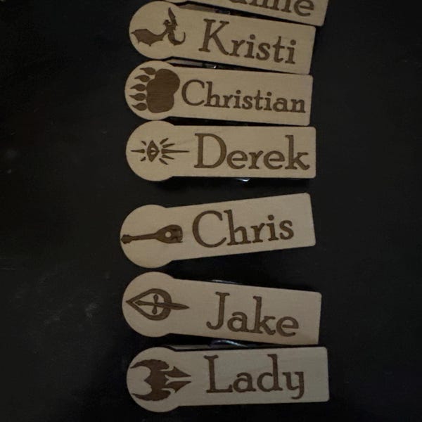 Custom RPG Player Initiative Trackers - Clip-on Name Tags for Player ...