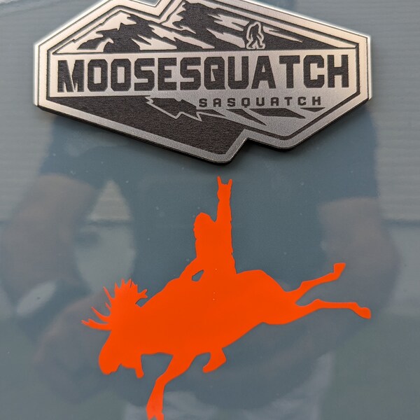 Bigfoot Bucking Moose Bigfoot Sasquatch Vinyl Decal *high Quality ...