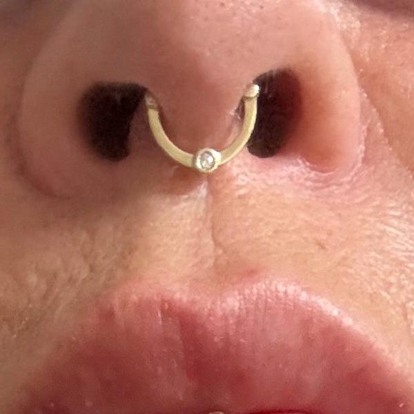 14k Gold Daith Earrings, Daith Piercing Jewelry, Crescent Moon Earring ...