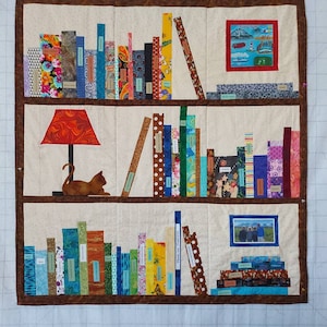 Bibliocat PRINTABLE PDF PATTERN A Whimsical Library Quilt Pattern ...
