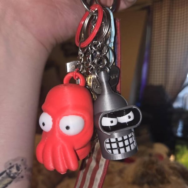 Futurama Bender Zoidberg Keychain - Etsy