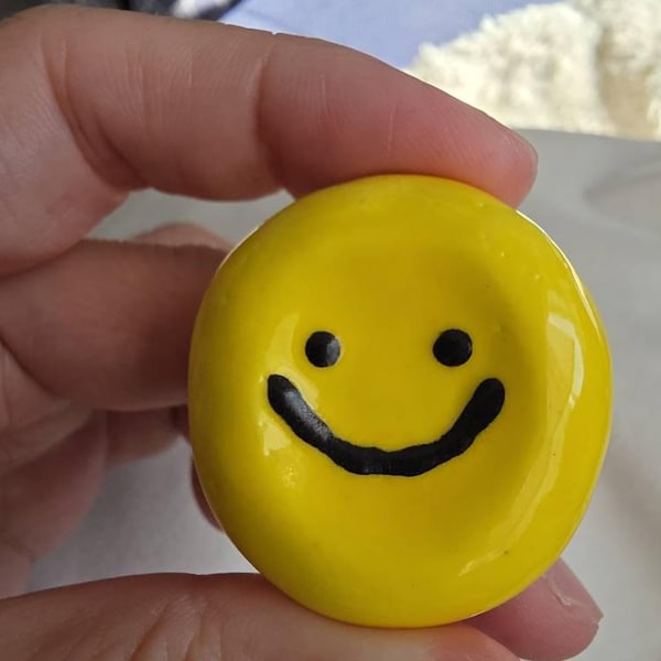 Handmade Ceramic Smiley Worry Stone - Etsy