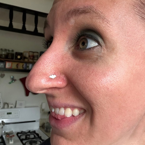 Twinkle Twinkle Little Bat Nose Stud in Sterling Silver / Individually ...