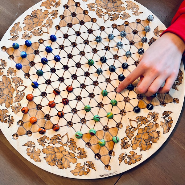 High Quality Large Chinese Checkers With 16mm/5/8" Designer Marbles ...