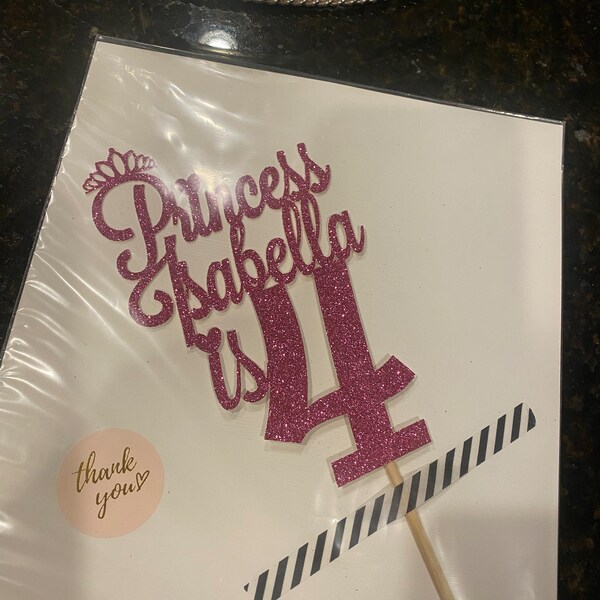 Princess Cake Topper, Cake Topper Birthday, 4th Birthday Cake Topper ...