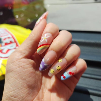 Cottage Core Green Frog Nails - Etsy