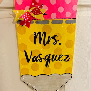 Personalized TEACHER PENCIL SIGN Name Plaque School Class Classroom ...
