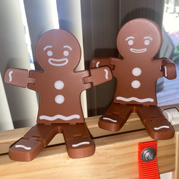 Articulated Gingerbread Man, Set of 5 Christmas Decoration, 5 Faces ...
