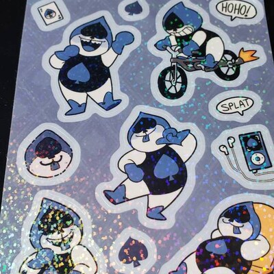 Deltarune Lancer A6 Size Sticker Sheet 4.1 in X 5.8 In Water Resistant ...