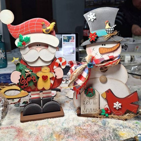 Standing Mini Santa SVG File | Lucky | Laser Cut File | Christmas SVG ...