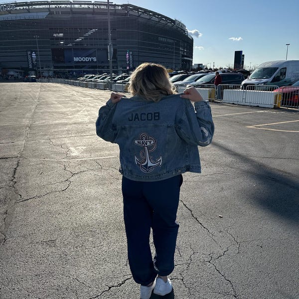 Custom Jean Jacket | Custom Denim Sports Jacket | Jean Jacket | College ...