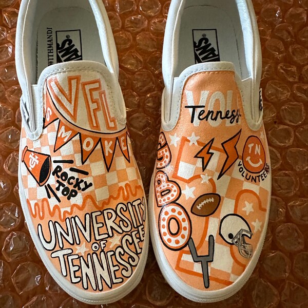 Hand Painted College Vans - Etsy