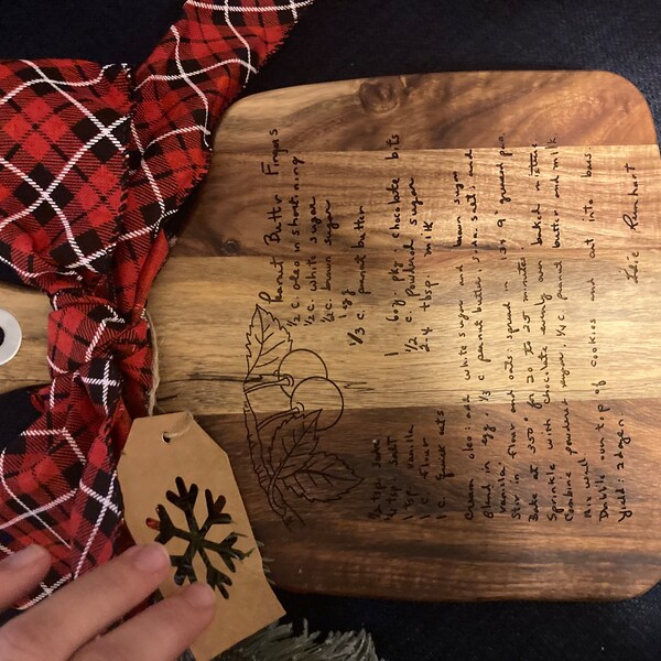 Personalized Recipe Cutting Board - Recipe Engraved - Handwritten Gifts ...