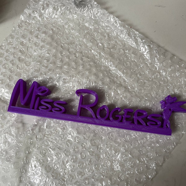 Personalised Disney Style Name Stand Desk Stand Cake School Plaque - Etsy