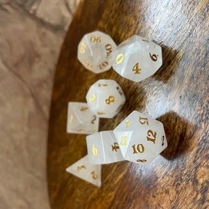 Clear Quartz Gemstone Dnd 7pc Dice Set Polyhedral Dice D&D - Etsy