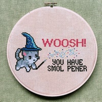 Woosh You Have Smol Pener Kitty Cat Meme Subversive Cross Stitch ...
