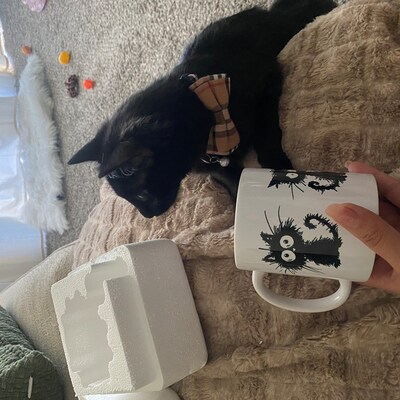 Whimsical Black Cats, Coffee Cup, Java Lover, Frazzled, Gift for Her ...