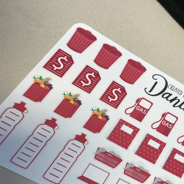 Icon Stickers, Functional Icons for Calendars & Planners, Two 2 Dollar ...