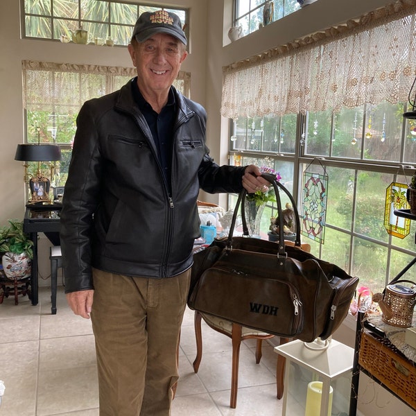 Personalized Guy Gift, Mens Leather Bag, Duffle Bag, Gift for Him, Gift ...