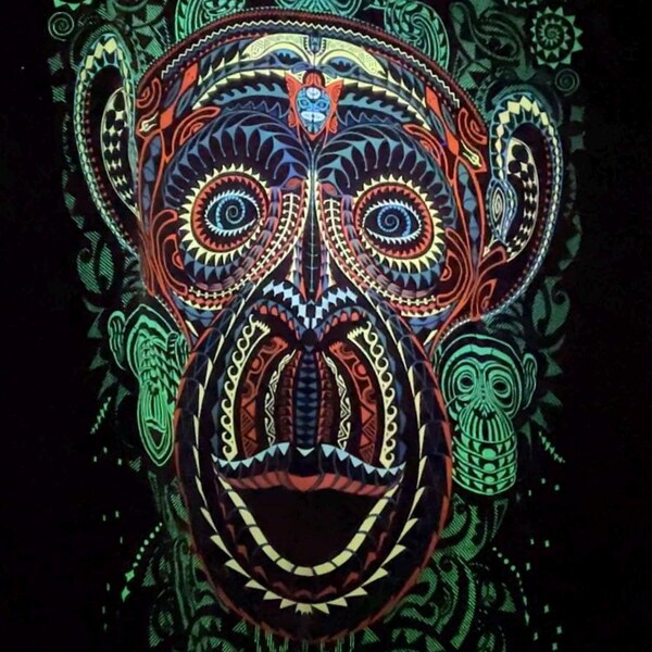 Burning Man Mask - TA MOKO OLIVE - Neck Warmer Snood, Tube Scarf ...