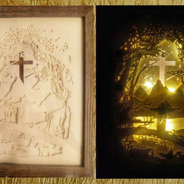 3D Jesus Silhouette Shadow Box Template, Cricut SVG, Laser Cut Files - Etsy