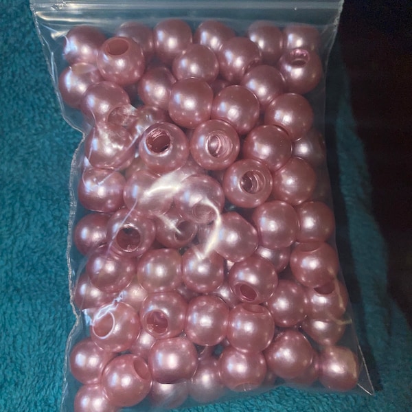 100 Pcs Pink Blush Smooth ABS Plastic Ball Spacer Beads - 12mm - Large ...