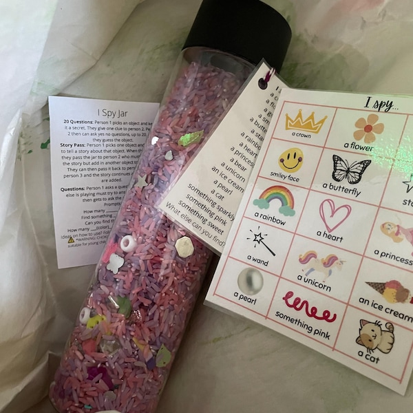 I Spy Jars 10 Oz | Seek N Find Jar | Sensory Tube | Calm Down Jar | Car ...